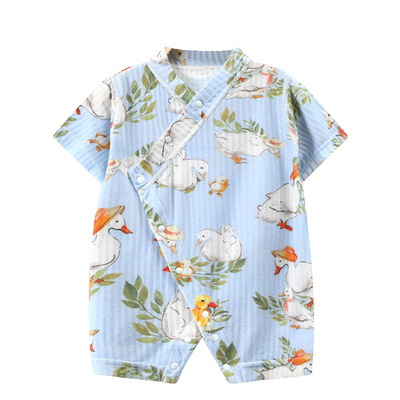 侧开连体衣竹纤维夏季透气