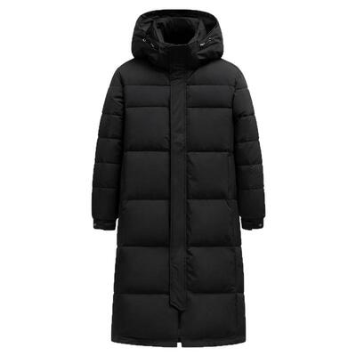 鸭鸭中长款连帽宽松羽绒服