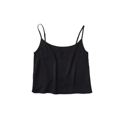 asomesome黑色短款缎面吊带背心