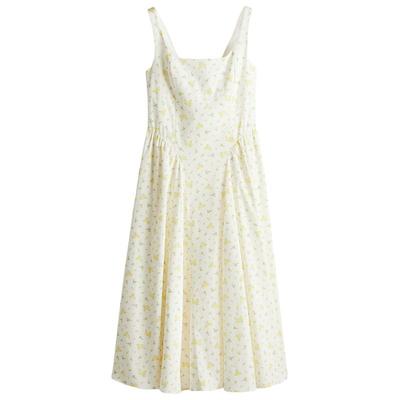 HM女装连衣裙冬季时尚连衣裙后部系带府绸连衣裙1275786