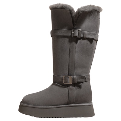 内增高长筒雪地靴加绒保暖棉鞋