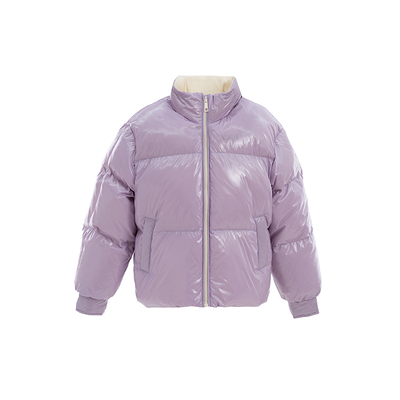 时尚保暖亮面短款羽绒服