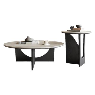 设计师大小圆洞石岩板茶几