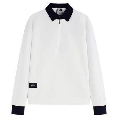 USHI悠时棉宽松设计微落肩内搭休闲舒适简约通勤上衣男装冬季卫衣