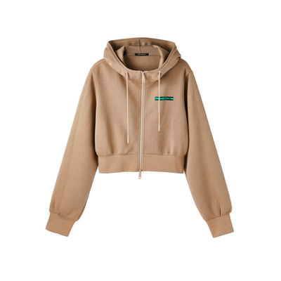 U/TI联名款咖色双拉链短外套女百搭连帽休闲上衣尤缇时尚春季新款