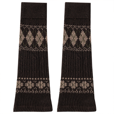 费尔岛堆堆袜套袜子女菱格小腿袜