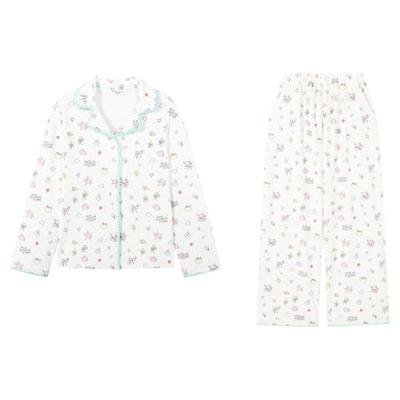 原创月光海盐刺绣睡衣家居服女士