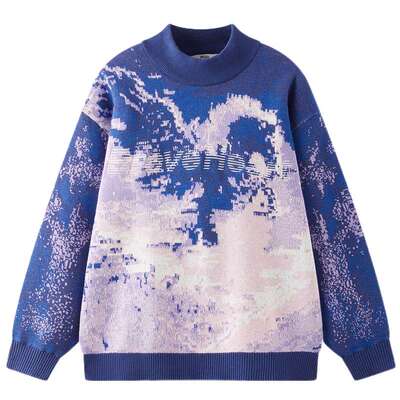 [Z]MQD童装男童毛衣针织衫2025冬季新款儿童加厚保暖渐变圆领上衣