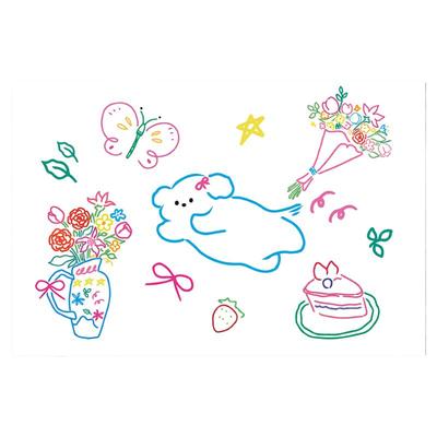 法式插画丝圈地垫可定制耐脏除尘