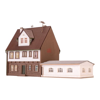 久安铁道沙盘建筑模型1:160N比例 VOLLMER 47776 乡村警察局+车库