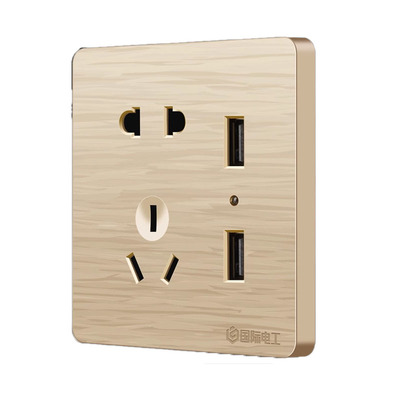 86型usb开关插座面板工地四孔