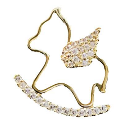 贝琳迷你防走光扣胸针可爱小木马