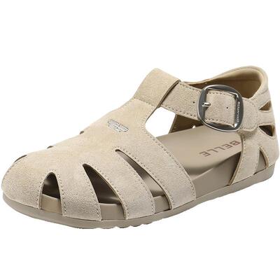 百丽镂空罗马包头勃肯凉鞋女夏季新款厚底猪笼鞋子B2734BL5