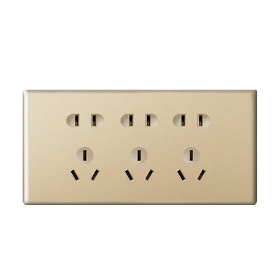 飞雕雅润系列墙壁开关插座开关插座套装二十孔插十五孔流光金暗装