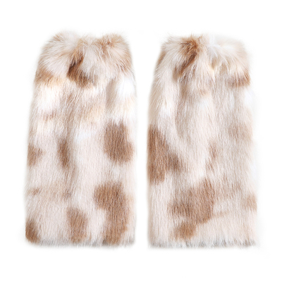 磁铁兔拼色斑点渐变毛绒皮草腿套