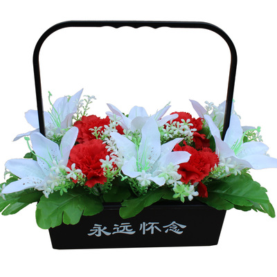 扫墓花篮祭祀假花祭祖祭奠摆放花