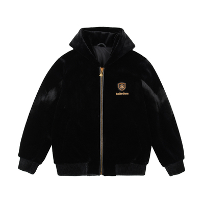 雷迪波尔刺绣双头鹰金丝绒夹克