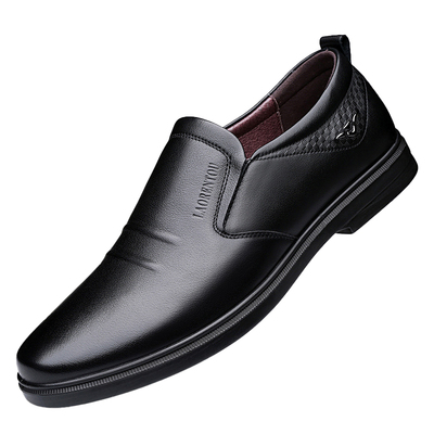 老人头商务休闲皮鞋爸爸软皮软底