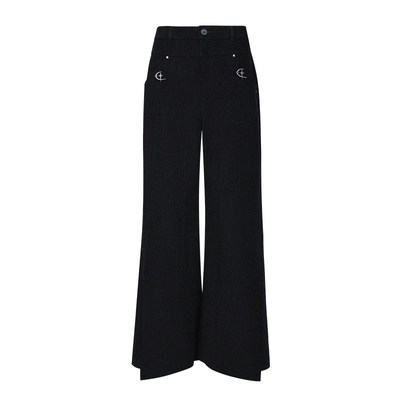 QUARTER IN NIGHT2025秋季新款灯芯绒不规则直筒裤基础百搭休闲裤