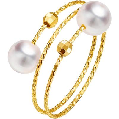 日本akoya珍珠戒指活口可调节