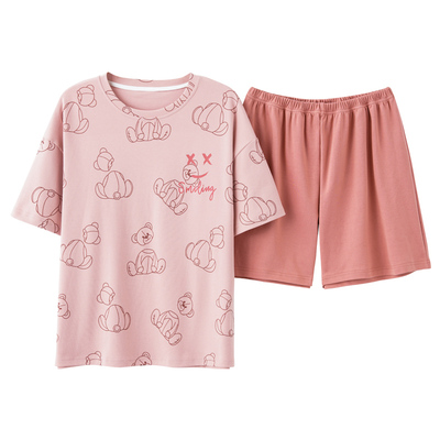 康谊纯棉短袖七分裤家居服女