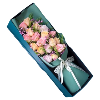 玫瑰鲜花礼盒花束速递同城配送女友生日礼物北京上海广州全国花店