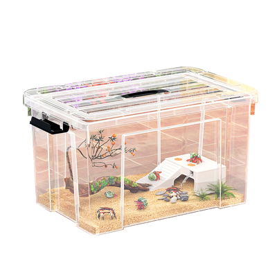 螃蟹乌龟缸透明塑料带盖饲养箱