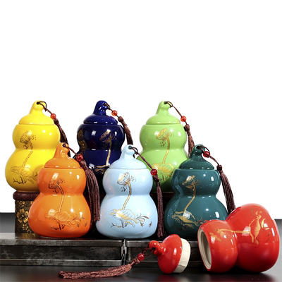 一单一罐精美葫芦瓷罐装 蜜香金骏眉 浓香型茶叶 武夷红茶 新茶