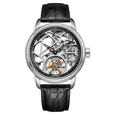 正品海鸥表镂星裁月高级镂空陀飞轮手动机械手表商务男士7048VK