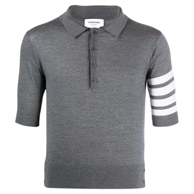 男士春夏条纹羊毛针织短袖