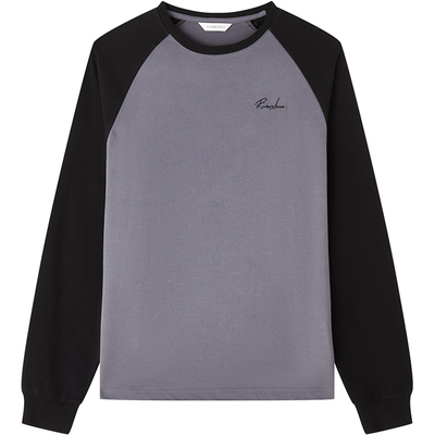 RS流石男装个性刺绣运动长袖T恤