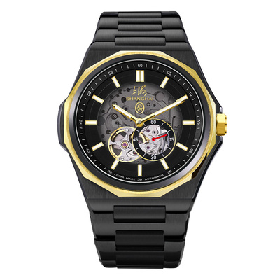 上海手表镂空运动黑武士商务百搭
