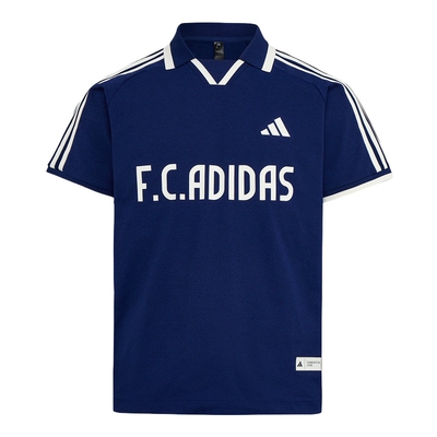 adidas阿迪达斯中性三条纹足球风凉感速干印花短袖POLO衫 LE2625