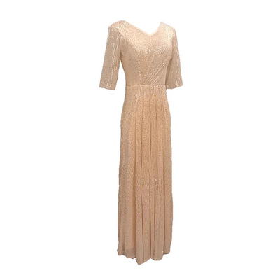 金色宴会晚礼服女2025新款平时