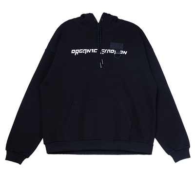 原创手绘字母印花连帽卫衣