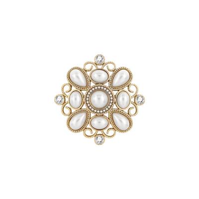 秋冬复古咖金色胸针优雅奢华