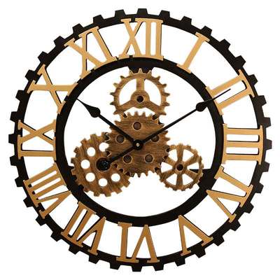美式复古钟表静音工业齿轮墙壁