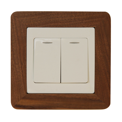 8690型开关贴黑胡桃木墙贴实木