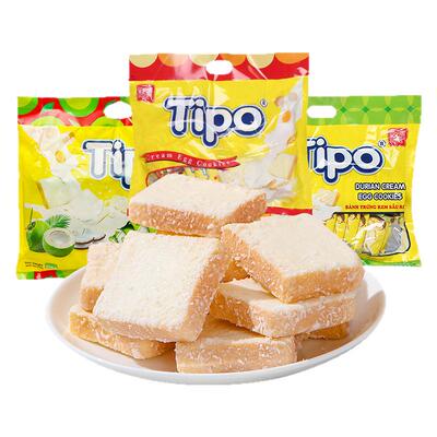越南进口Tipo面包干涂层面包片牛奶鸡蛋味早餐蛋糕饼干休闲食品
