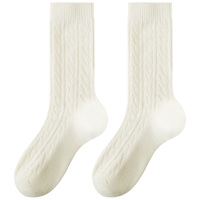 moremoli女士冬季麻花保暖羊毛袜