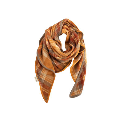 经典三角格纹纯山羊绒围巾冬季女