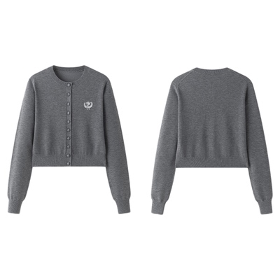 东鲸岁时记jk灰色学院风毛衣开衫