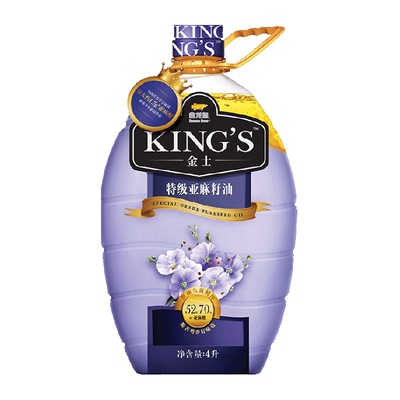 金龙鱼特级亚麻籽油4L×1桶×1组