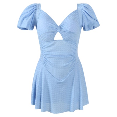 欧鲨小清新女士连体美背泳衣