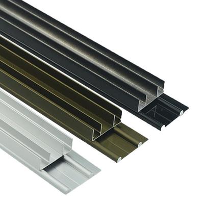 加厚衣柜推拉移门轨道免开槽静音双滑道橱柜趟门路轨滑轮吊轨配件