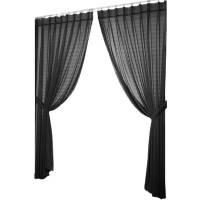 纱帘仿麻遮阳简约飘窗隔断免打孔