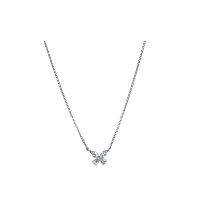 PAUSA ANN s925 高火彩满钻蝴蝶通勤轻奢锁骨链项链