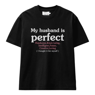新款My wife is perfect夏季ins风情侣短袖