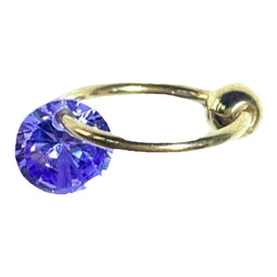 未知世界迷你耳扣钛钢吊坠紫锆石