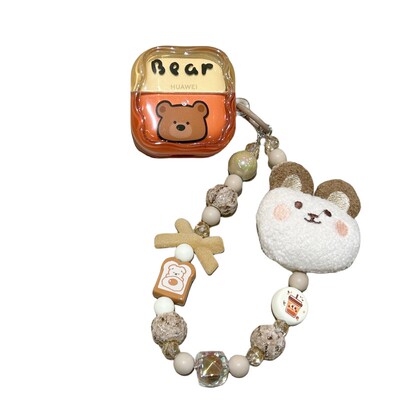 波浪纹半透小熊保护套